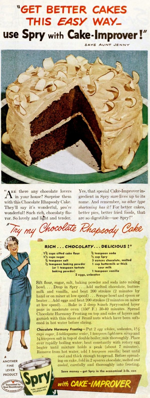 Chocolate rhapsody cake (1949) - Click Americana