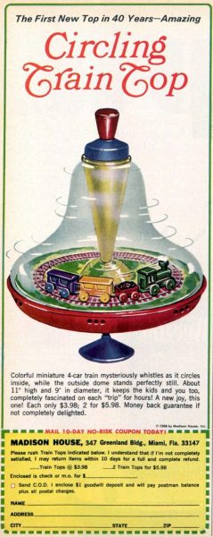 Remember whistling, circling train top toys? - Click Americana