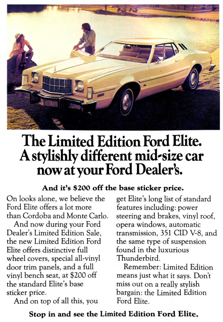 Ford Elite cars from the 1970s: A stylishly different alternative ...