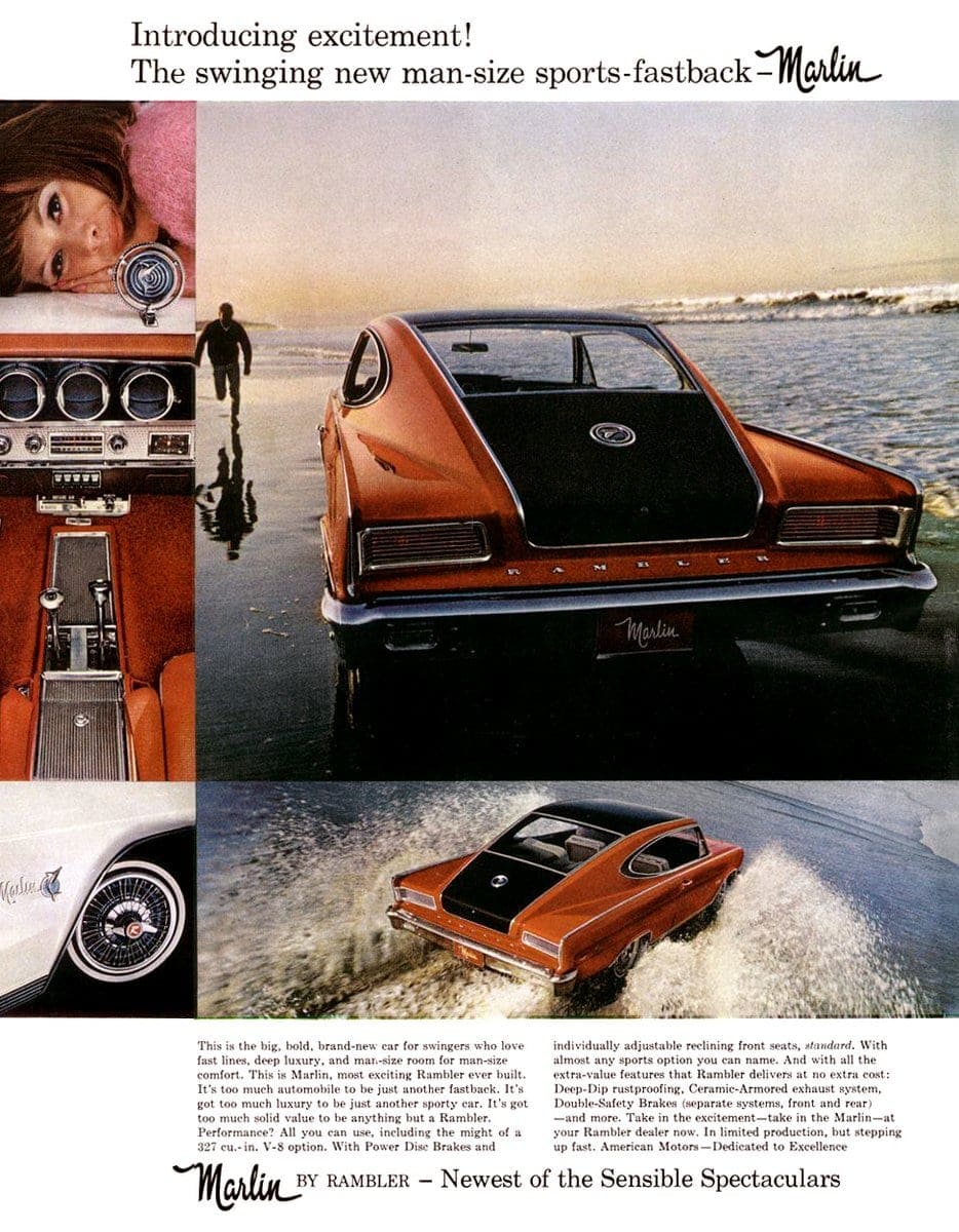 The '65 Marlin: Rambler's swinging man-size sports fastback car - Click ...