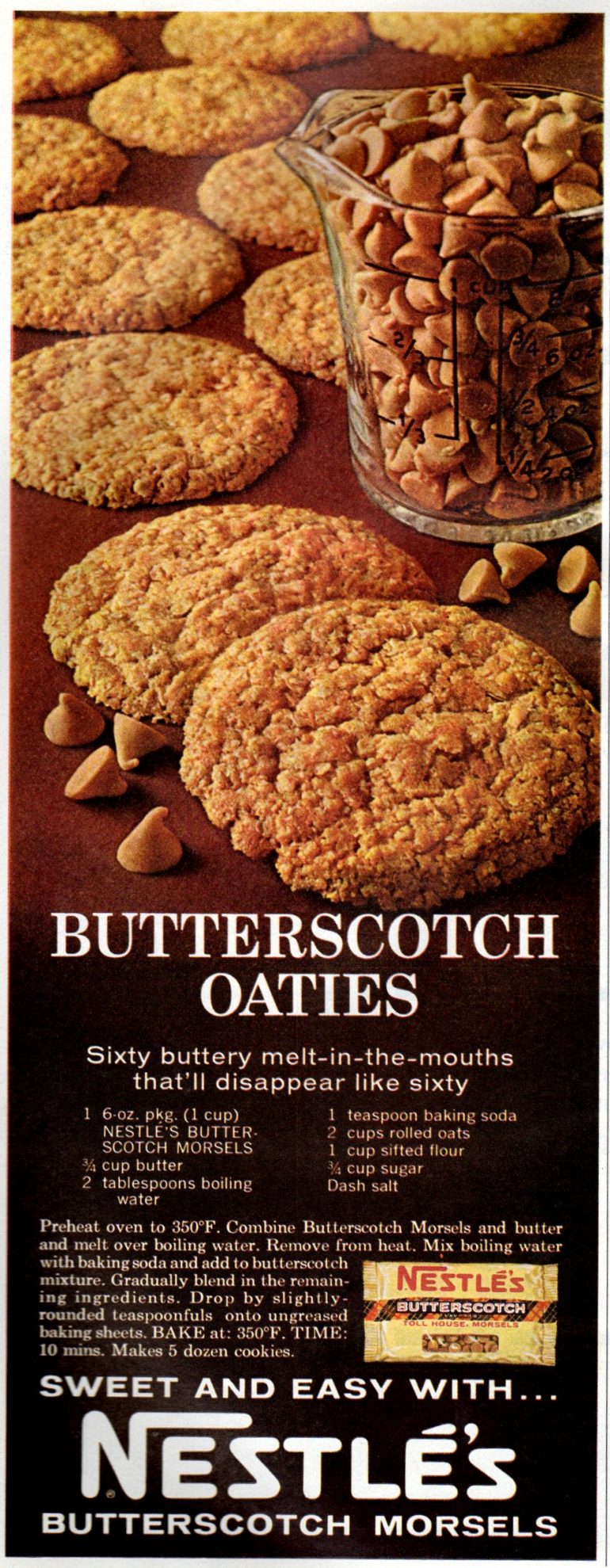 Butterscotch oaties cookie recipe (1968) - Click Americana