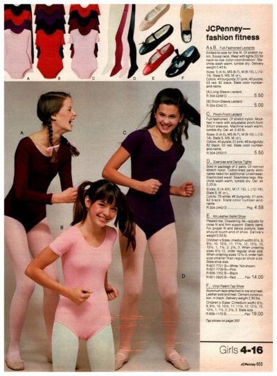 Fashion fitness and leotards for girls from the '80s - Click Americana
