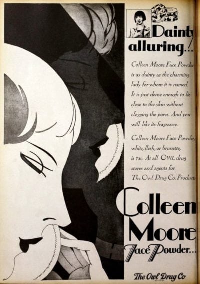 A silent star's makeup: Colleen Moore face powder (1928-1929) - Click ...