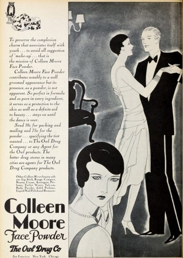 A silent star's makeup: Colleen Moore face powder (1928-1929) - Click ...