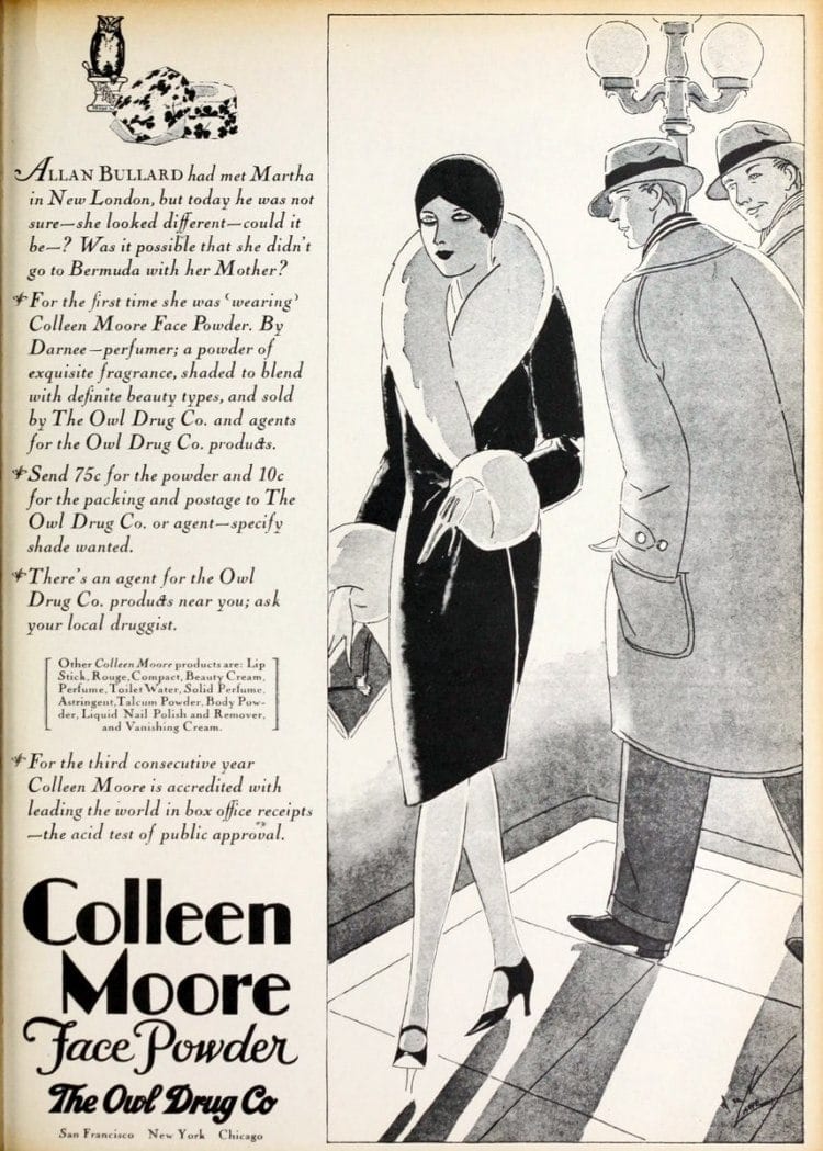 A silent star's makeup: Colleen Moore face powder (1928-1929) - Click ...