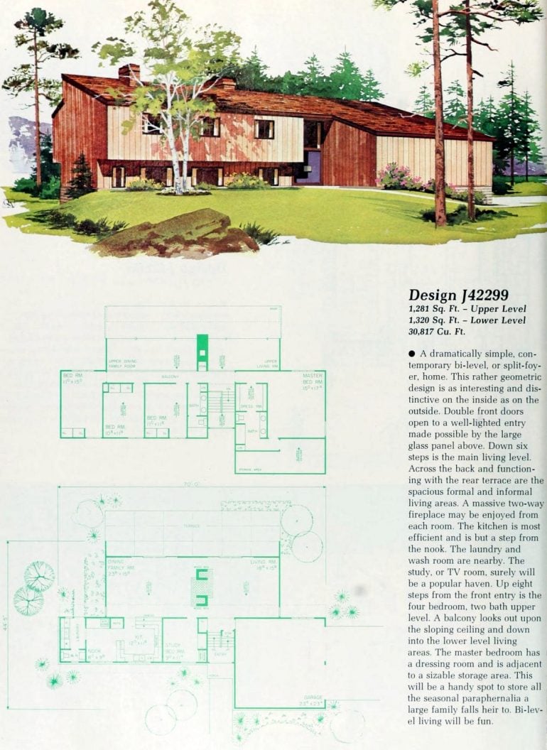 The most popular 1970s house plans: Ranch, contemporary, split levels ...