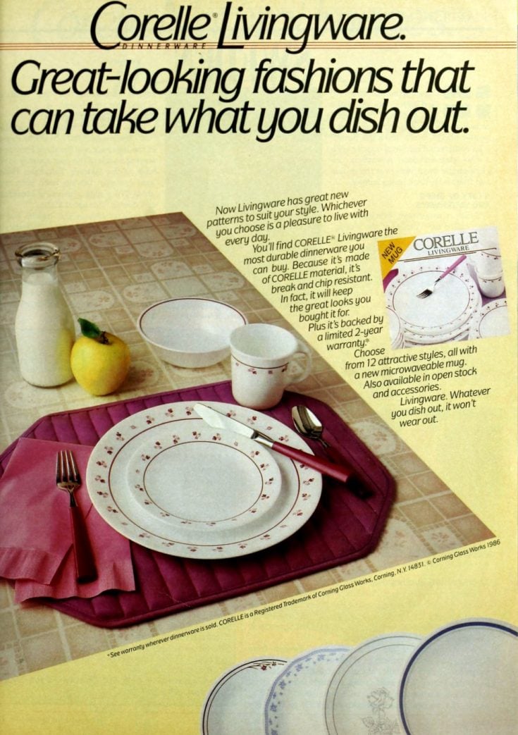 Vintage Corning Corelle dishes from the '70s & '80s are plates full of ...
