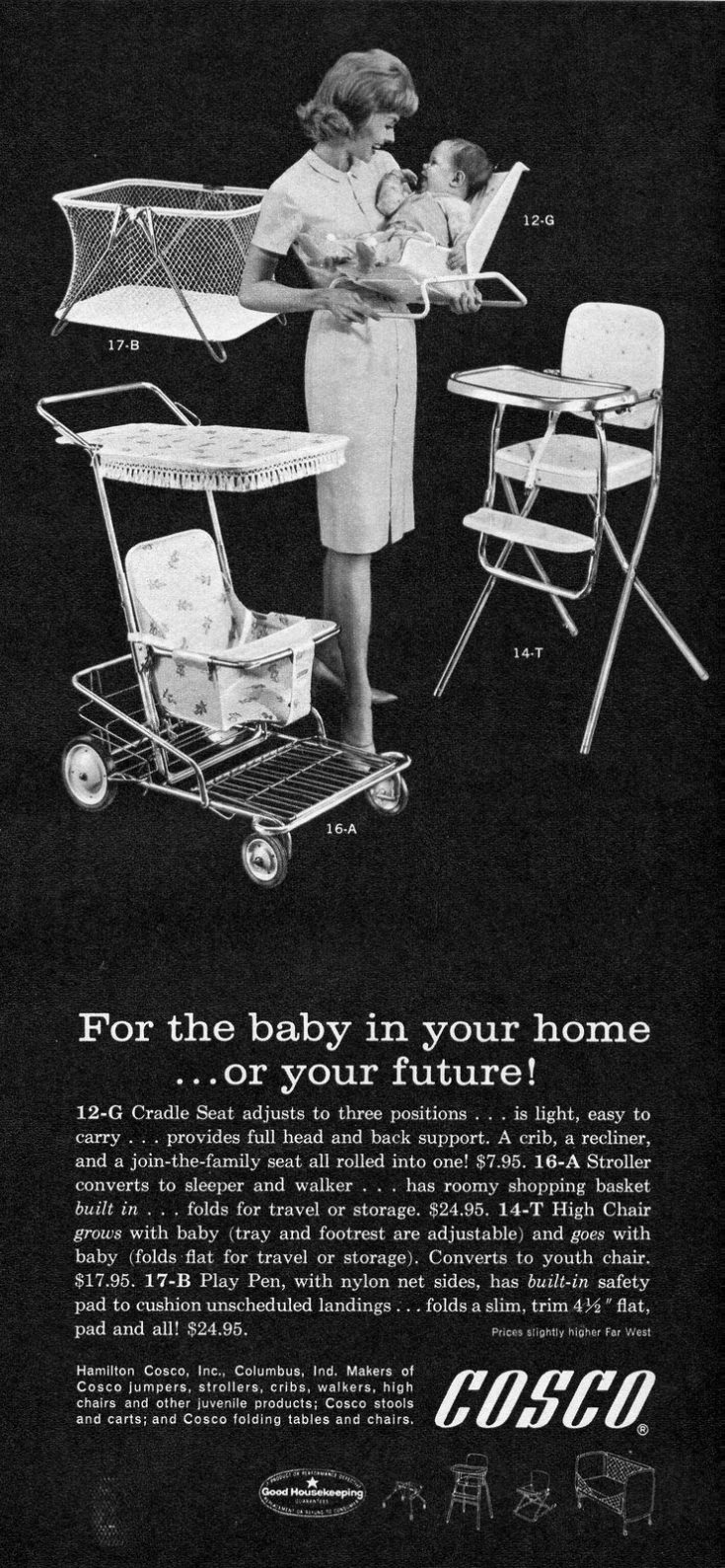 Vintage Cosco home & baby gear from the '60s, including folding card ...