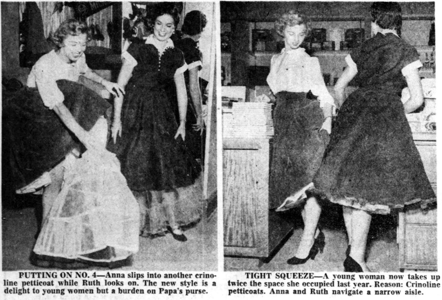 Crinolines & petticoat skirts were big style in the 1950s... and in the ...