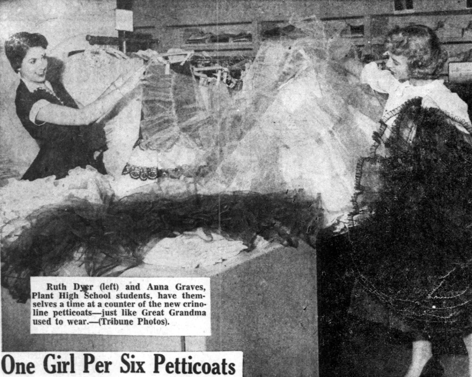 Crinolines & petticoat skirts were big style in the 1950s... and in the ...
