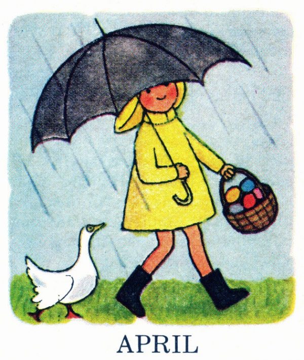 Cute vintage month-by-month printable calendar clipart from the 1960s ...