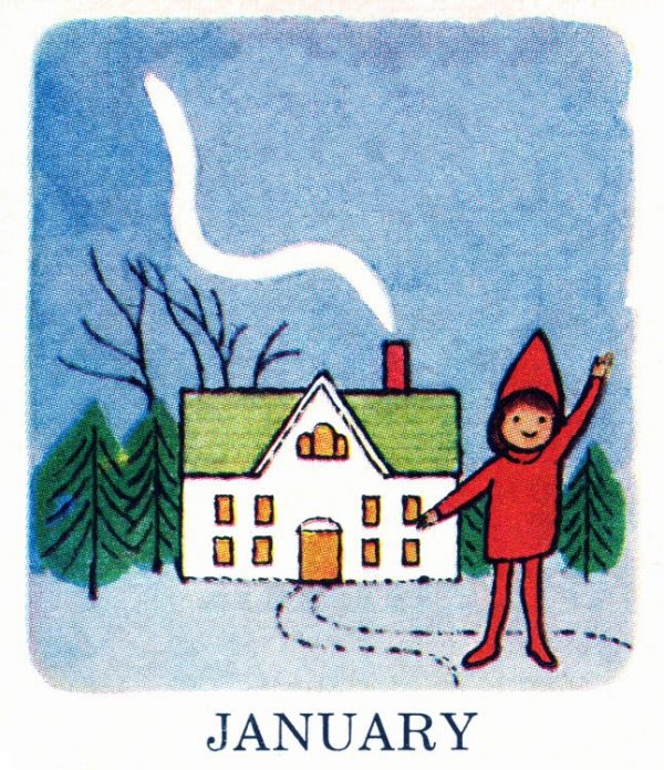 Cute printable retro month-by-month calendar icons from the '60s ...