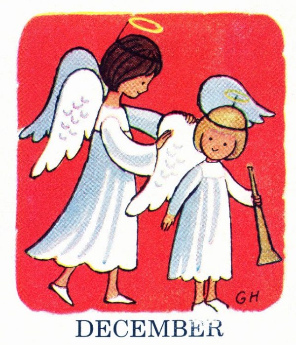 Cute vintage month-by-month printable calendar clipart from the 1960s ...