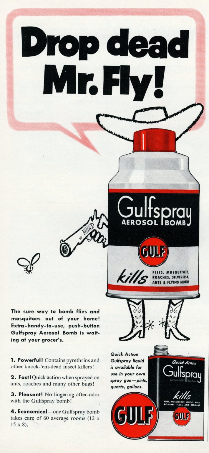 Drop dead Mr Fly! Gulfspray vintage insect killer ads from the '50s got ...