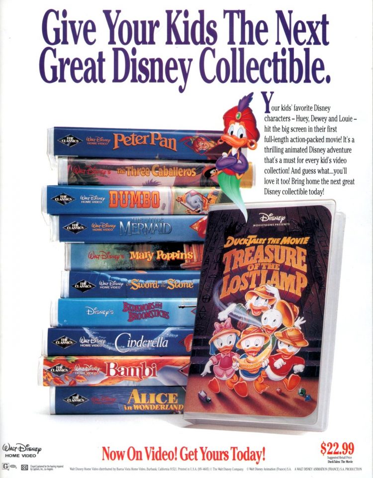 Classic Walt Disney Home Video VHS movies & short collections from the ...