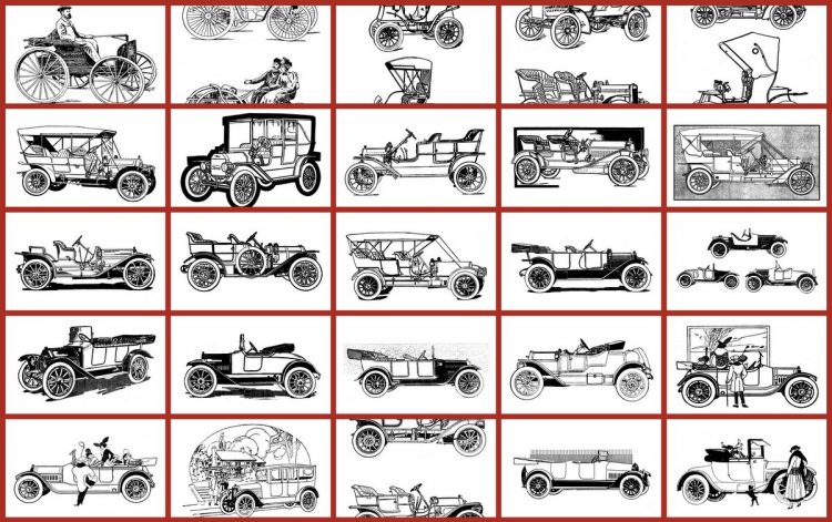 Classic Cars Adult Coloring Book #1: Early American Automobiles (1895 ...