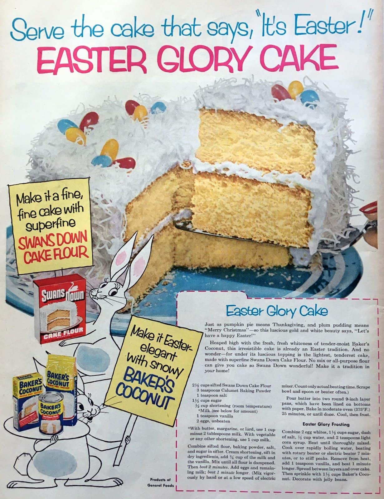 Festive 1950s-style Easter cakes with jelly beans & coconut - Click ...