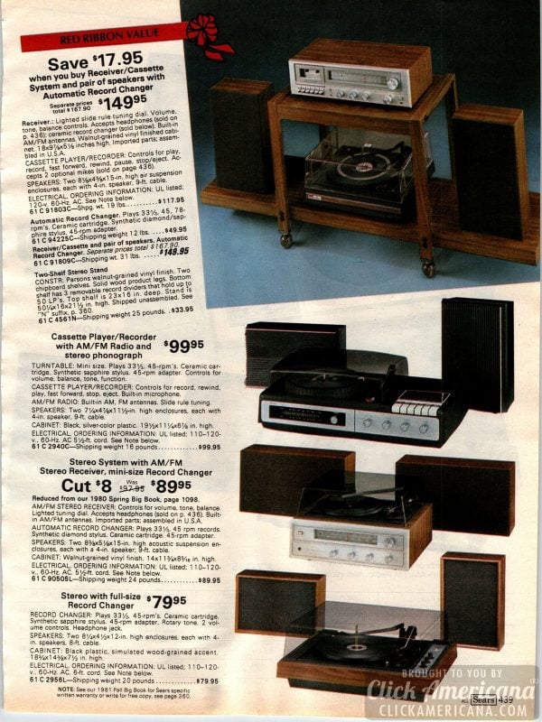 Vintage '80s home stereo systems, personal stereos, TV sets and more ...