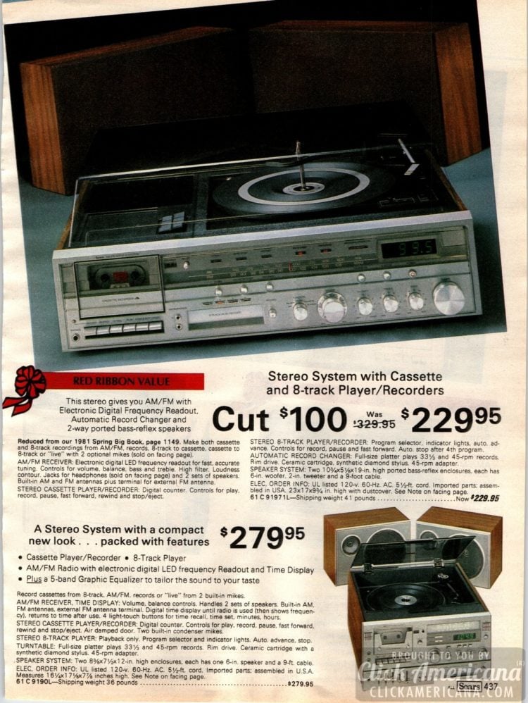 Vintage '80s home stereo systems, personal stereos, TV sets and more ...