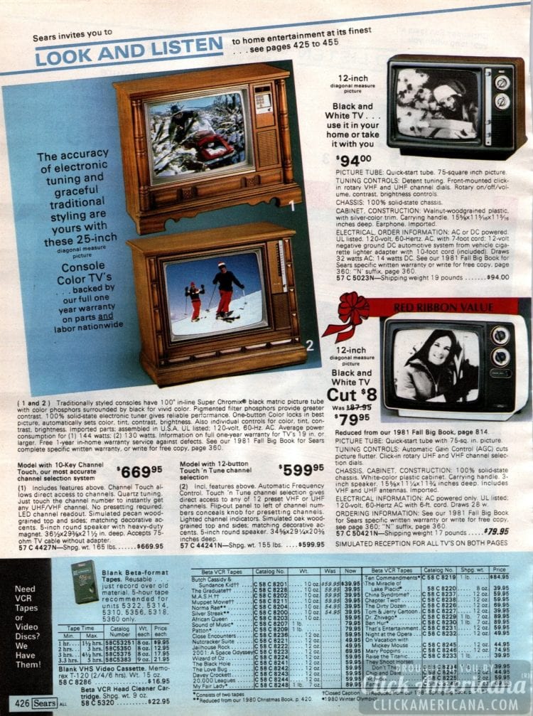 Vintage '80s home stereo systems, personal stereos, TV sets and more ...