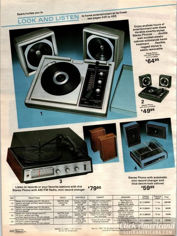 Vintage '80s home stereo systems, personal stereos, TV sets and more ...