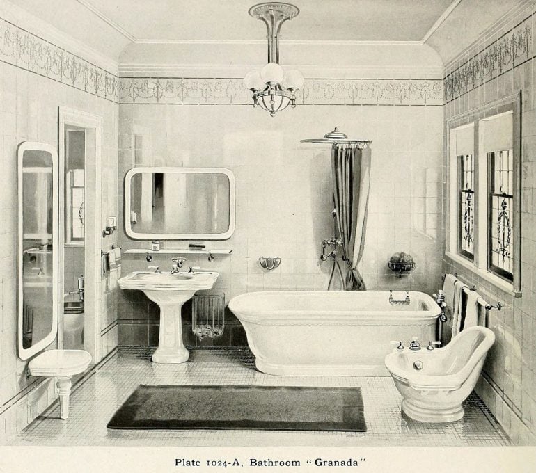 20 elegant antique bathrooms from the 1900s: Sinks, tubs, tile & decor ...