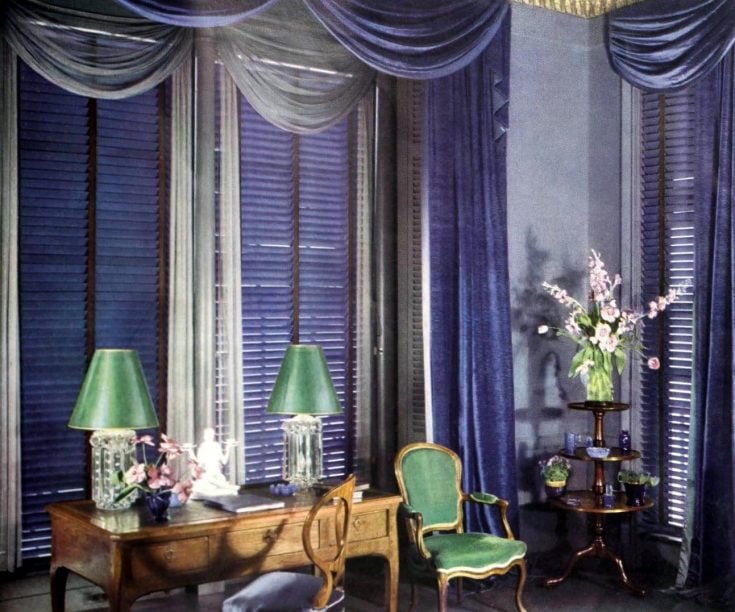 An elegant bay window was made for an antique-filled mansion's living ...