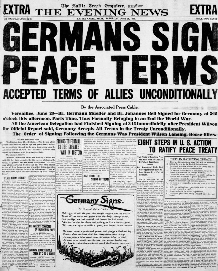 The end of WW1: Newspaper headlines from when peace was declared in ...