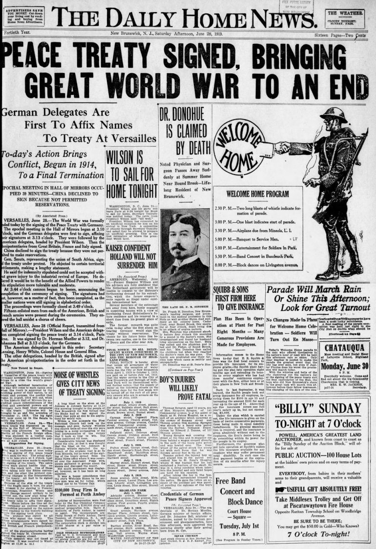 The end of WW1: Newspaper headlines from when peace was declared in ...