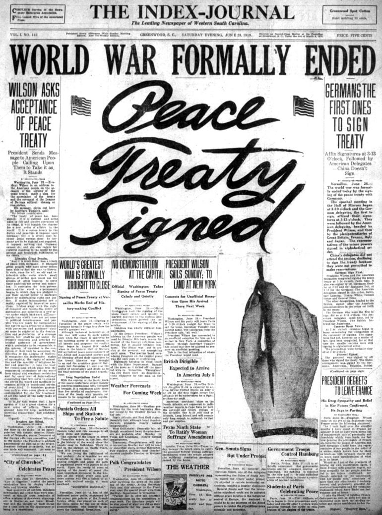 The end of WW1: Newspaper headlines from when peace was declared in ...