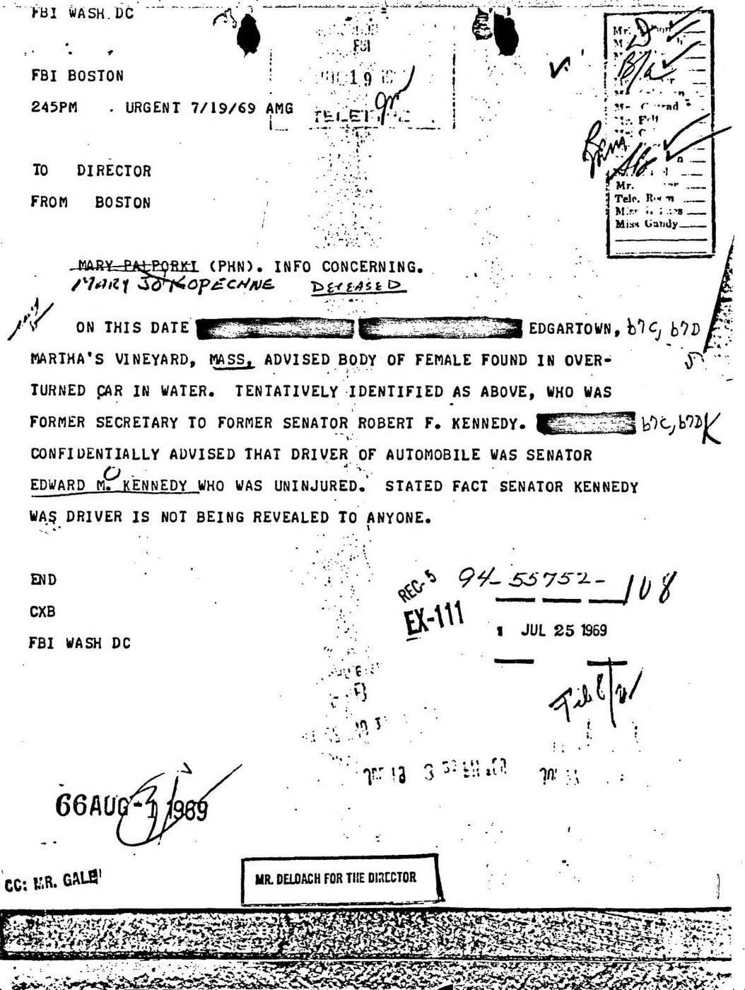 Ted Kennedy's Chappaquiddick incident: The 1969 car crash that killed a ...