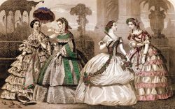 Elegant Victorian dresses from 1859, from antique fashion magazines ...