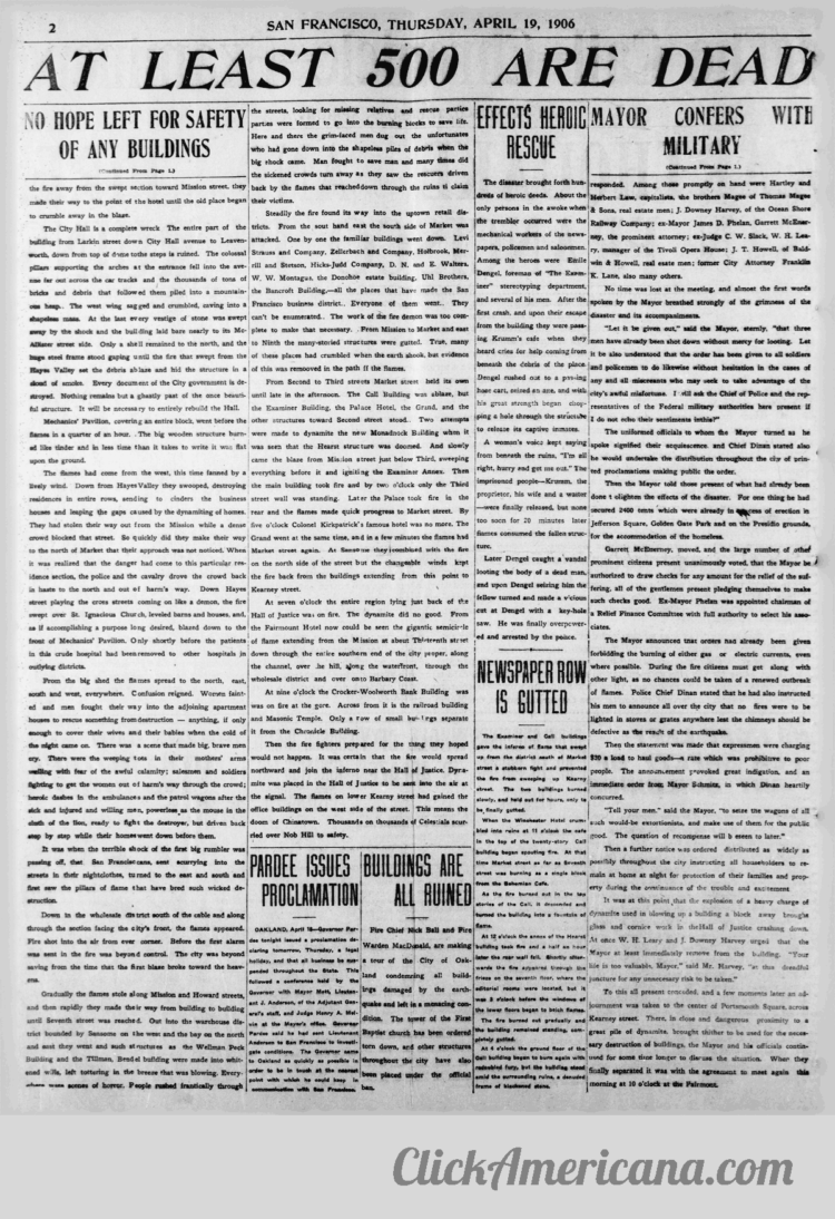 The 1906 San Francisco earthquake: Rare pictures & reports made while ...