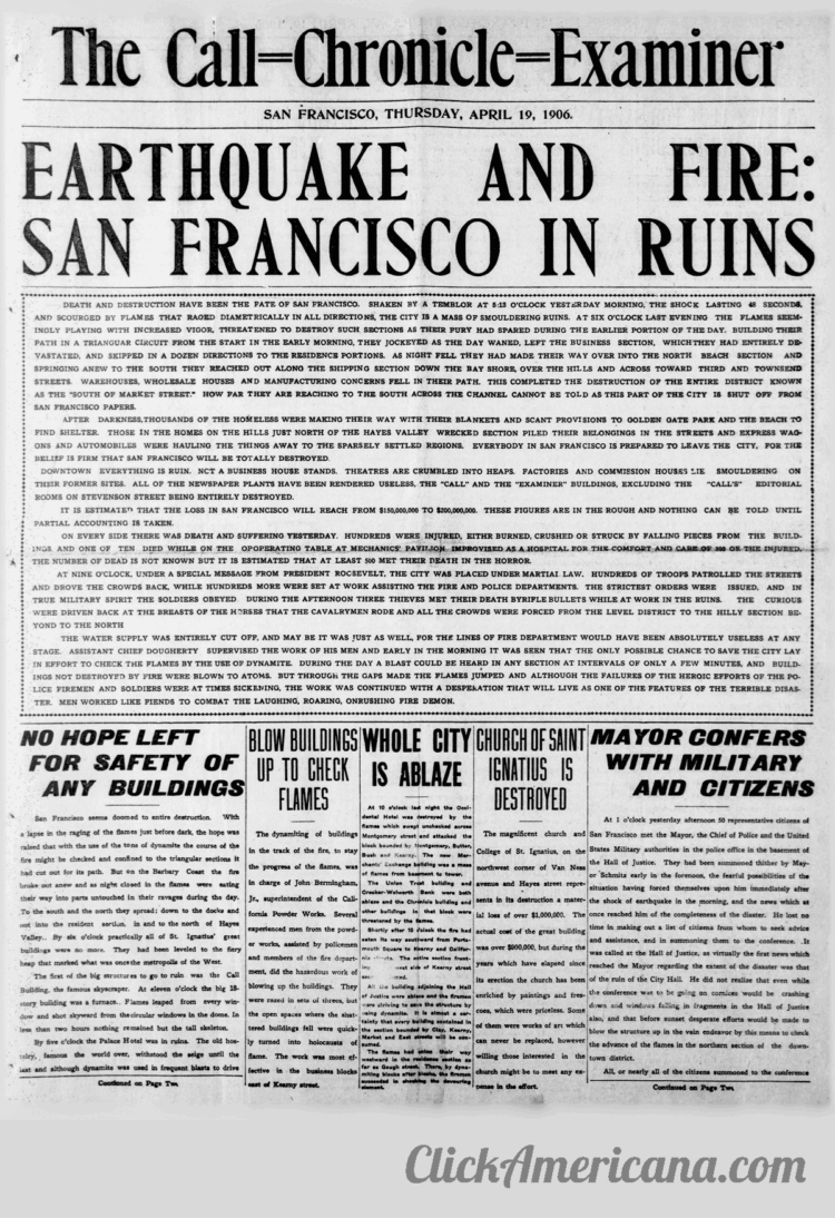 The 1906 San Francisco earthquake: Rare pictures & reports made while ...