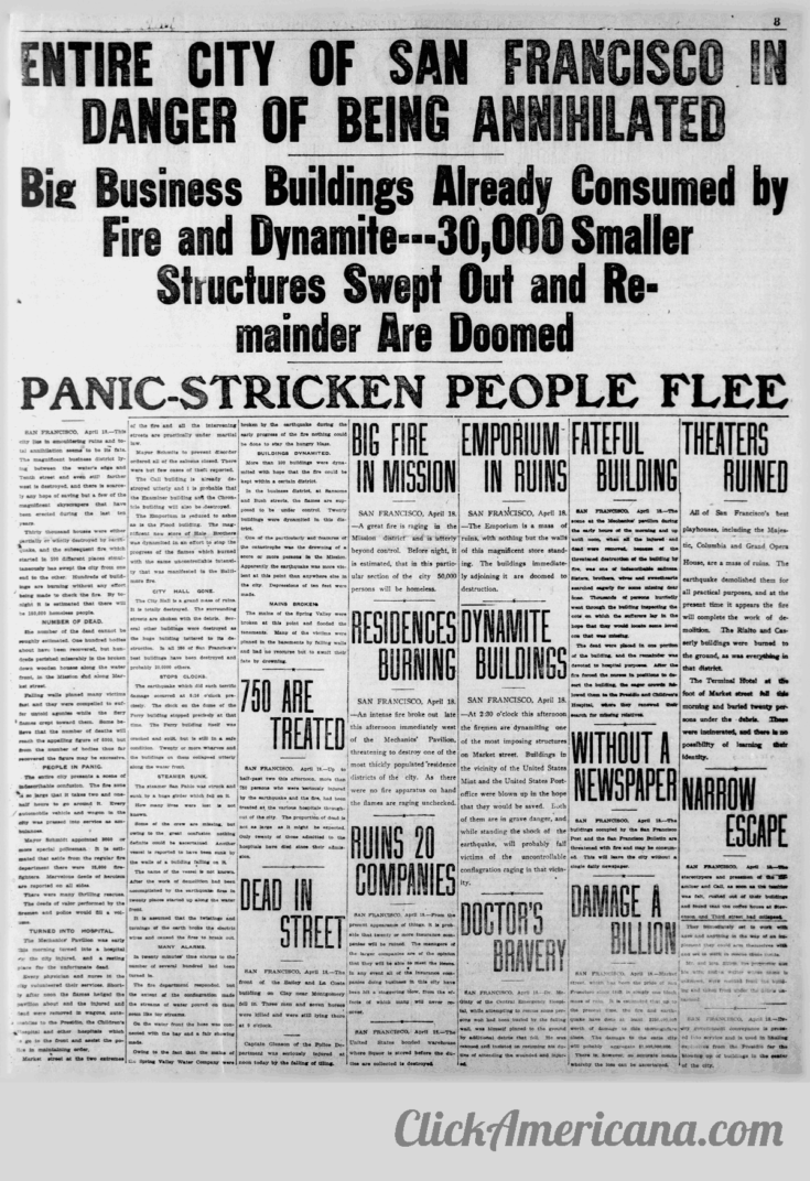 The 1906 San Francisco earthquake: Rare pictures & reports made while ...