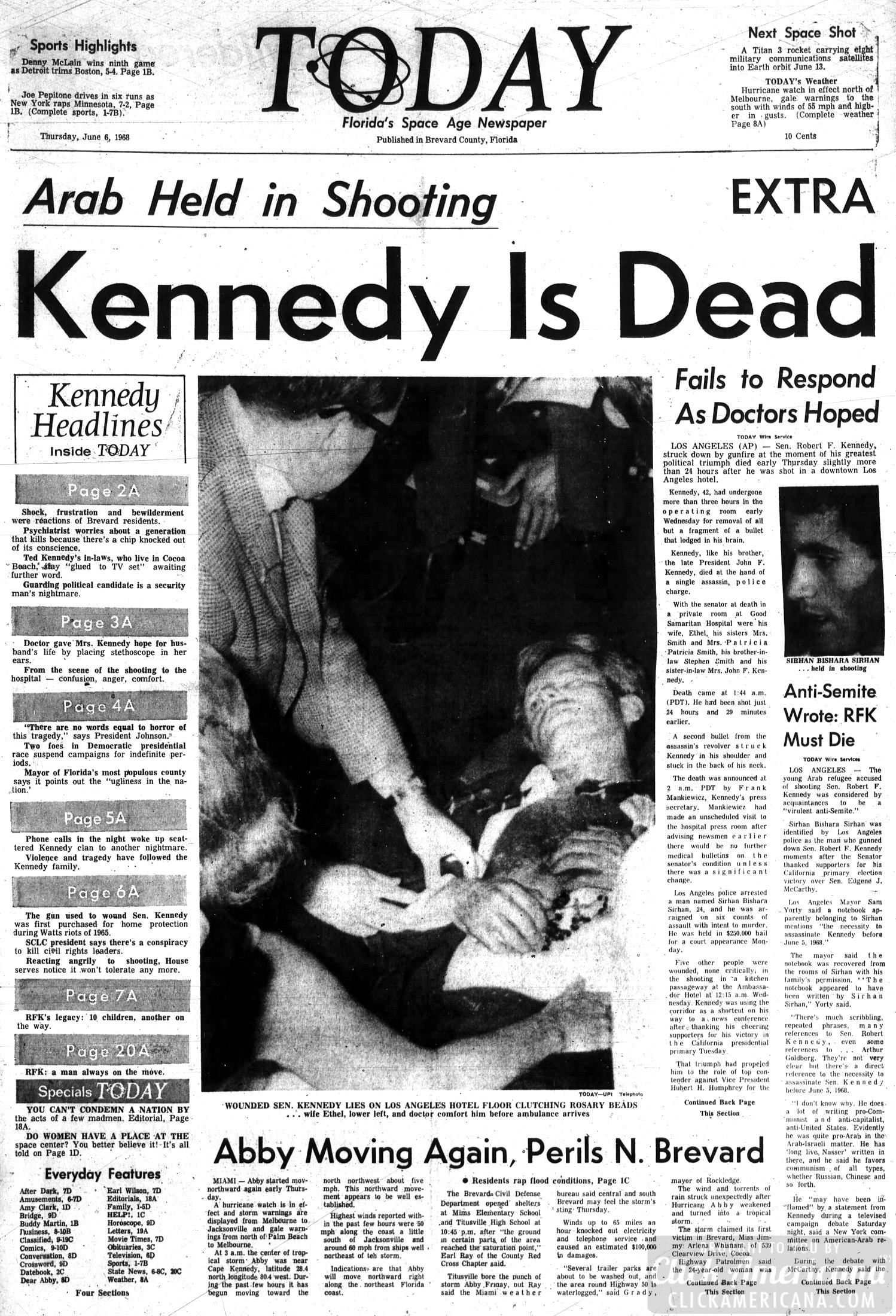 News headlines from when Senator Bobby Kennedy was assassinated (1968 ...