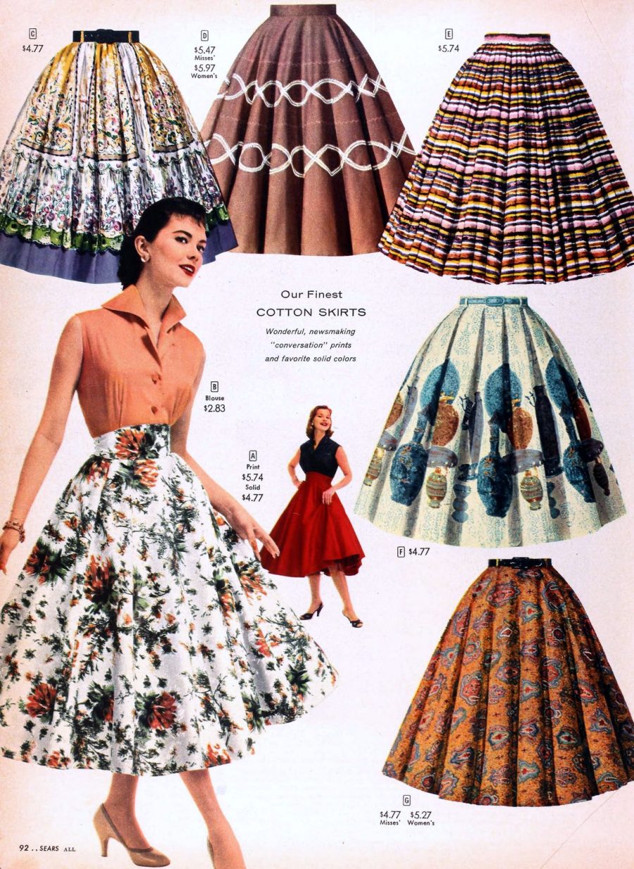Crinolines & petticoat skirts were big style in the 1950s... and in the 1850s - Click Americana