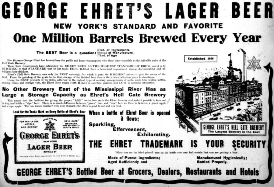 The story of George Ehret & his famous old Hell Gate Brewery is sadder ...