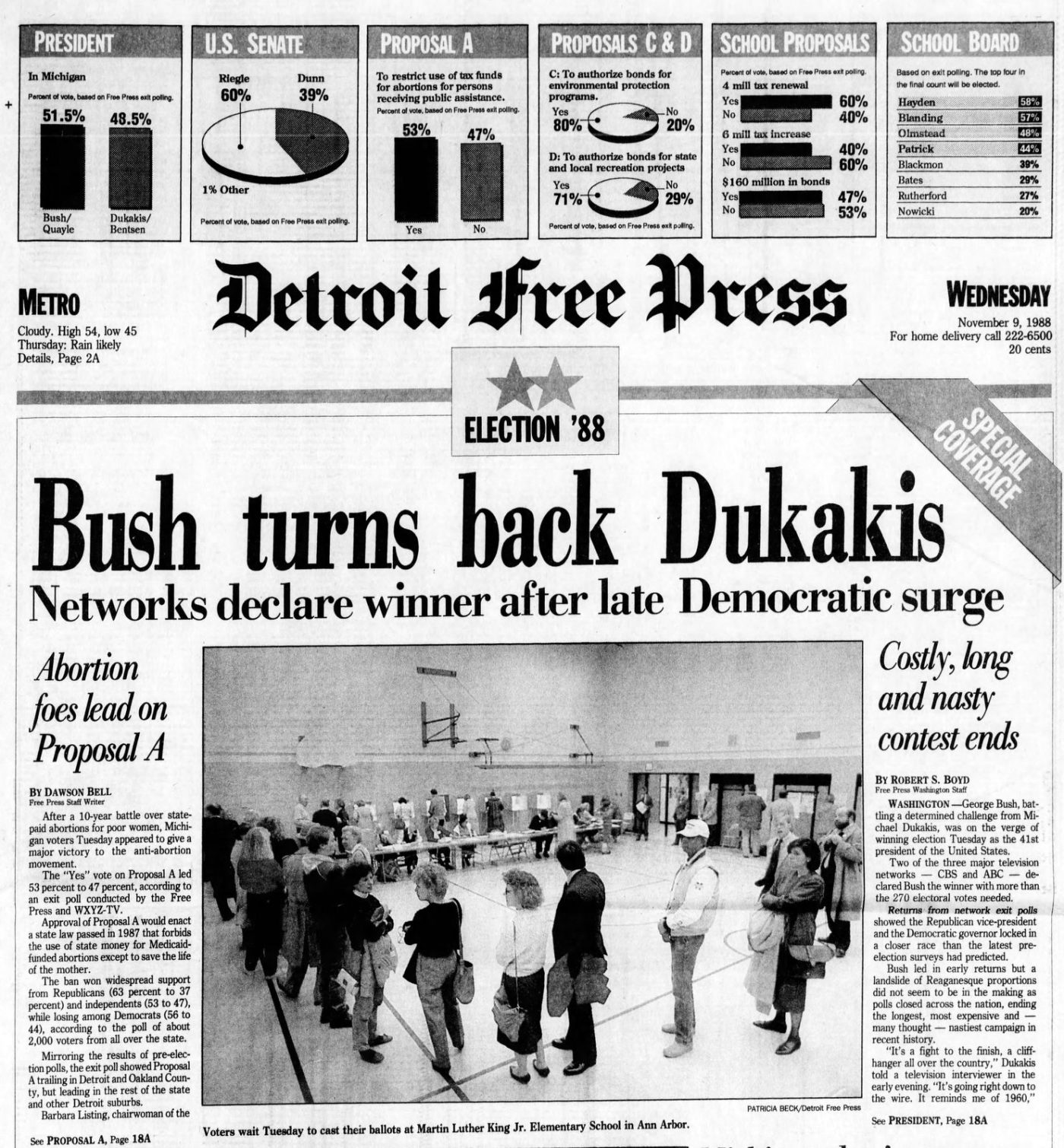 Bush elected President: Headlines from George H W Bush's presidential ...