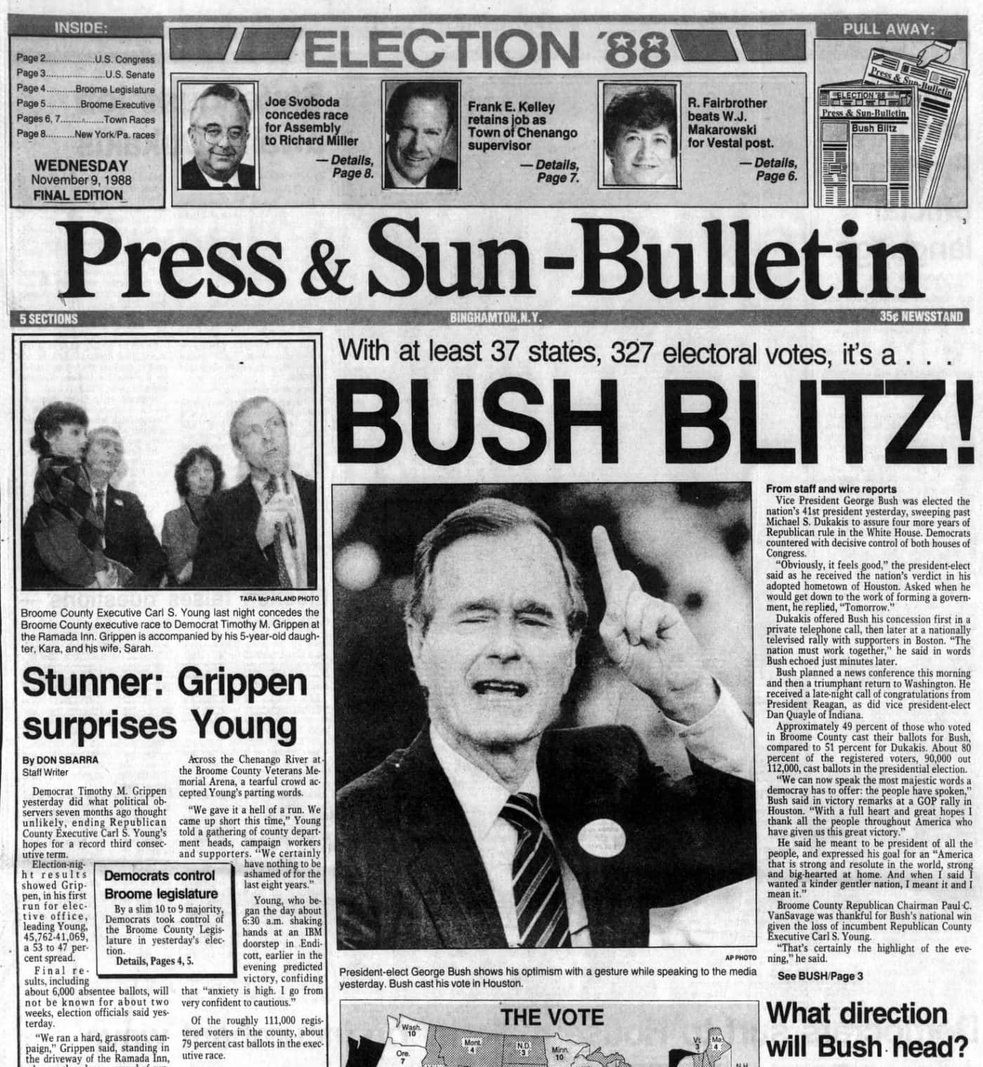 Bush elected President: Headlines from George H W Bush's presidential ...