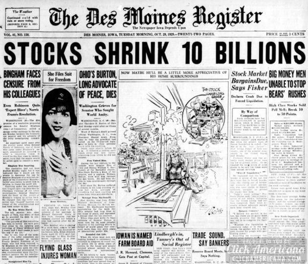 The Great Depression: Newspaper headlines from the stock market crash ...