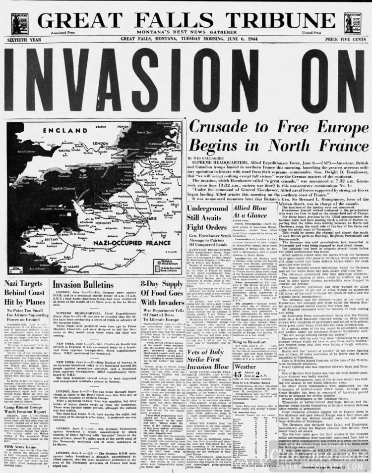D-Day invasion of France: See WW2 newspaper headlines (1944) - Click ...