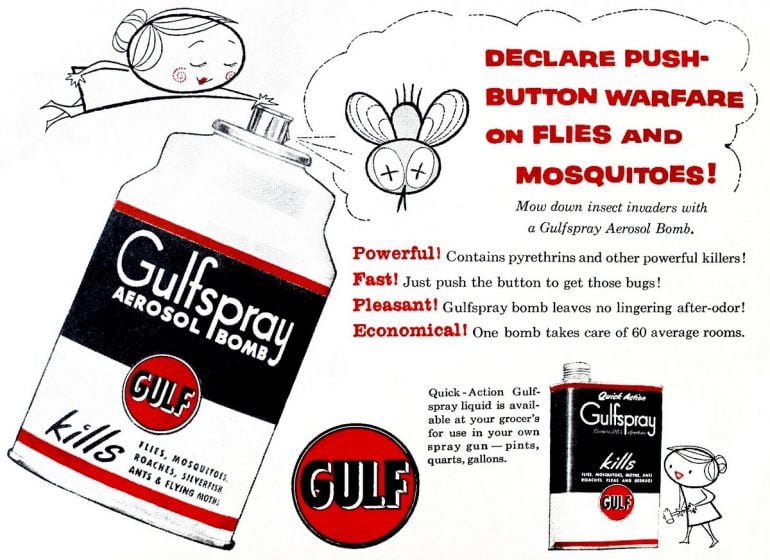 Drop dead Mr Fly! Gulfspray vintage insect killer ads from the '50s got ...