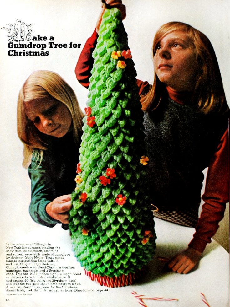 How to make an old-fashioned gumdrop Christmas tree decoration (1966 ...