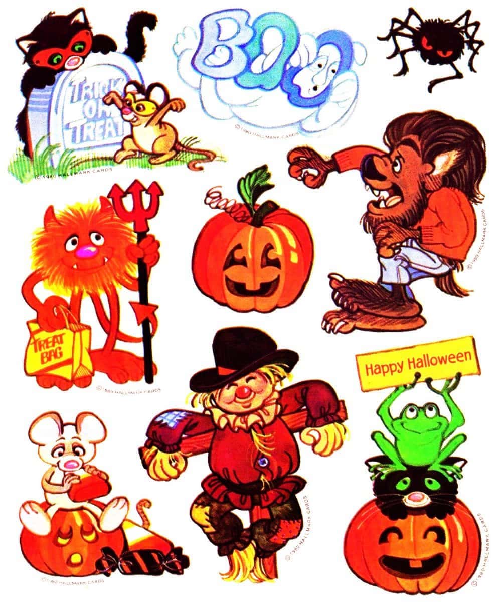 We wish these cute vintage Halloween stickers from the 70s and 80s were ...