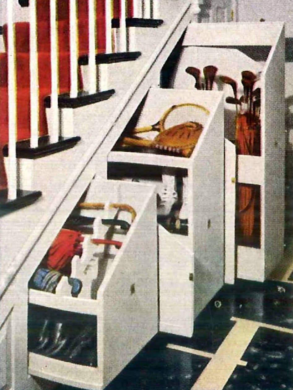 This retro staircase had bonus storage space built right in - Click ...