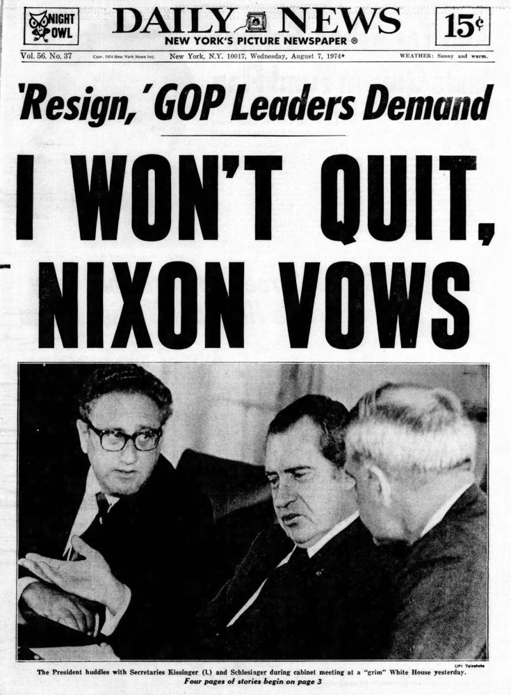 Nixon's resignation: Headlines from the President's last days in office ...