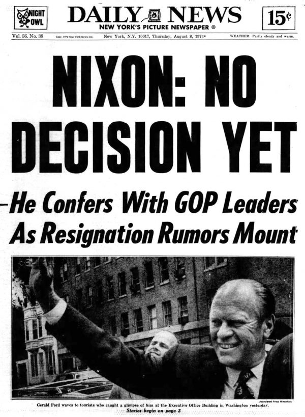 Nixon's resignation: Headlines from the President's last days in office ...