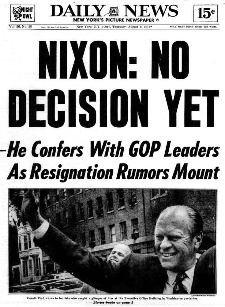 Nixon's resignation: Headlines from the President's last days in office ...