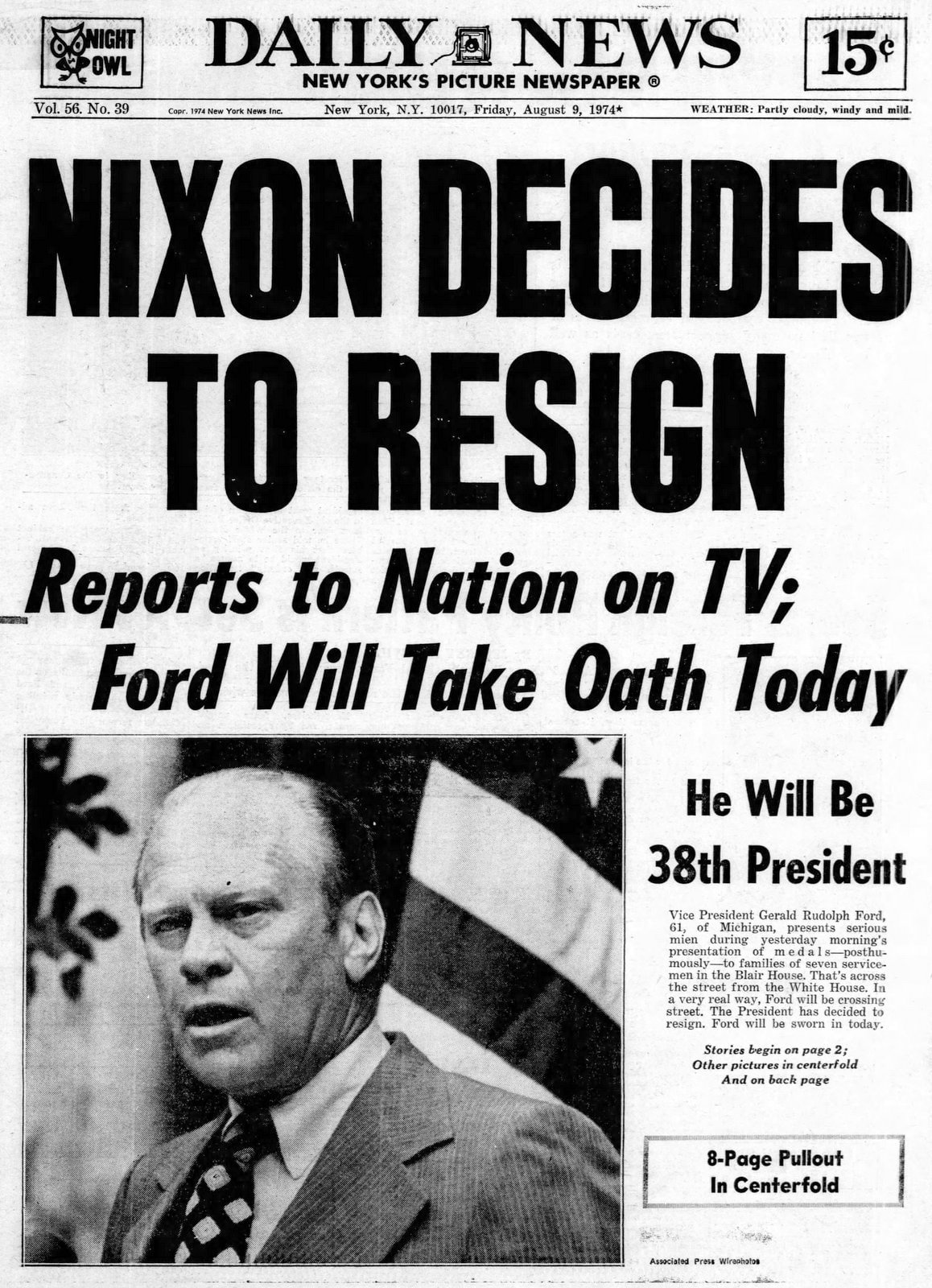 Nixon's resignation: Headlines from the President's last days in office ...